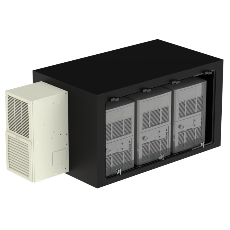 Air-Conditioned Tabletop Enclosure for Three MD-F Laser Controllers - Dust Free PC